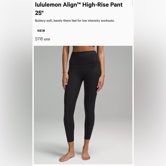 lululemon athletica | Pants & Jumpsuits | Lululemon Align High Rise 25 ...